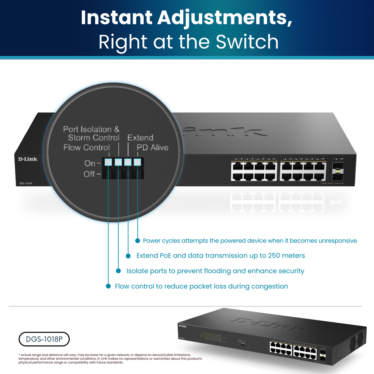 D-Link 16-Port Gigabit PoE+ Unmanaged Switch with 2 SFP Ports (DGS-101 – D-Link Systems, Inc
