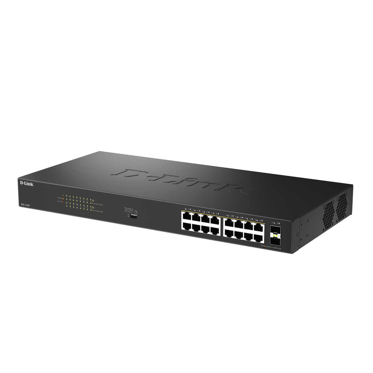 D-Link 16-Port Gigabit PoE+ Unmanaged Switch with 2 SFP Ports (DGS-101 ...