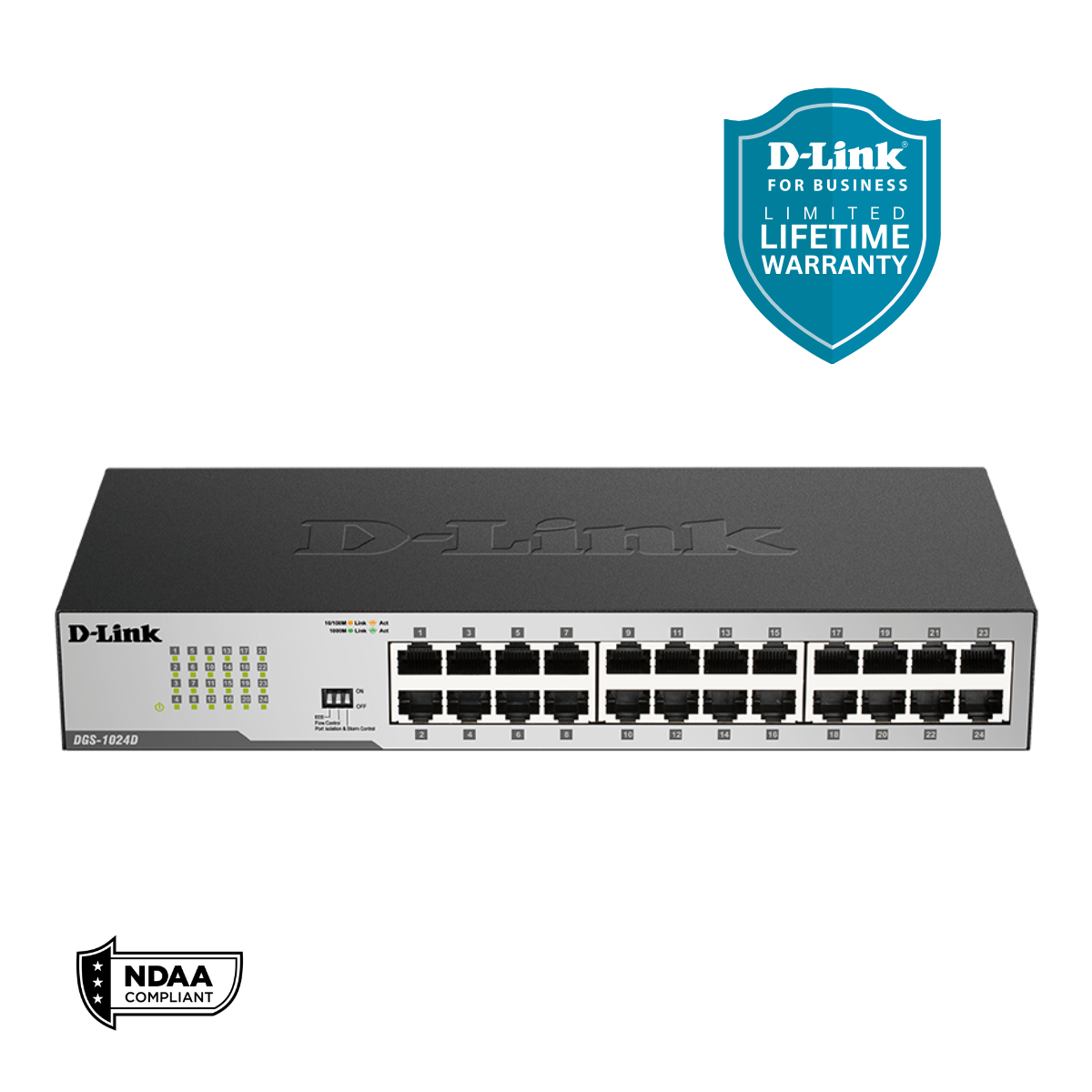 D-Link 24-Port Gigabit Unmanaged/ Plug and Play Switch | Fanless | Met ...
