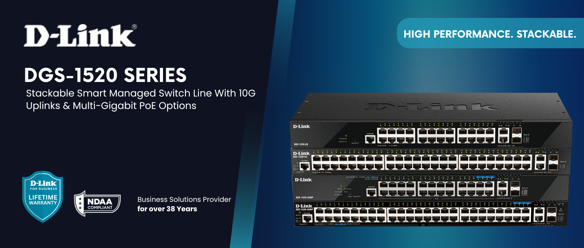 D-Link 52-Port Managed Stackable Switch | 48 Gigabit Ethernet Ports ...