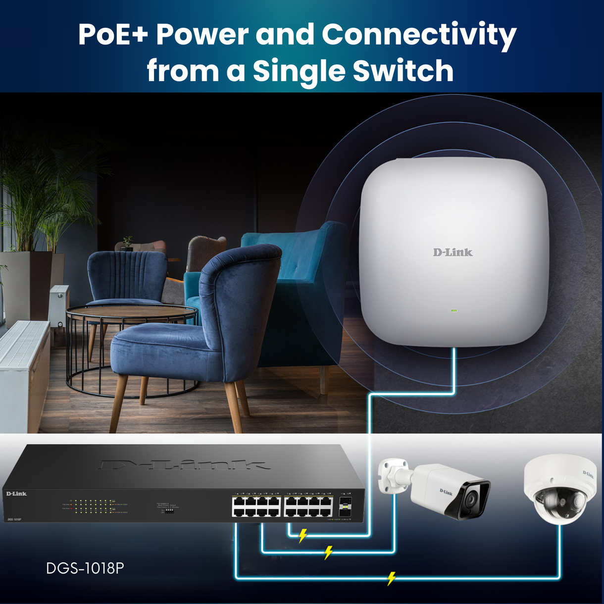 D-Link 16-Port Gigabit PoE+ Unmanaged Switch with 2 SFP Ports (DGS-101 – D-Link Systems, Inc