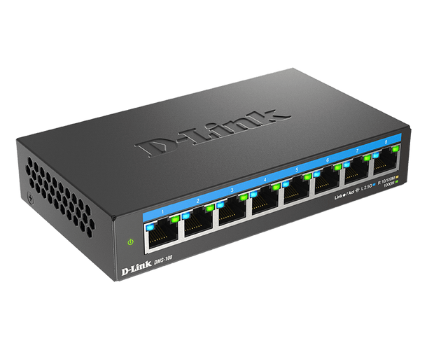 D-Link 8-Port 2.5Gb Unmanaged Gaming Switch (DMS-108) with 8 x 2.5G ...